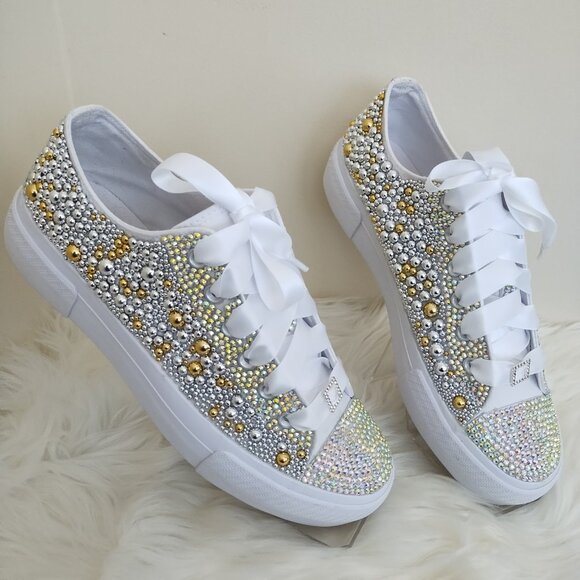 NOBO | Shoes | Custom Bling Nobo White Sneakers Size 1 | Poshmark